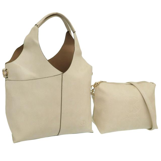 リンレ バッグ レディース 2WAY ショルダーバッグ トートバッグ ハンドバッグ A4対応 2点セット セット商品 アイボリー DK-5016IVORY RINRE