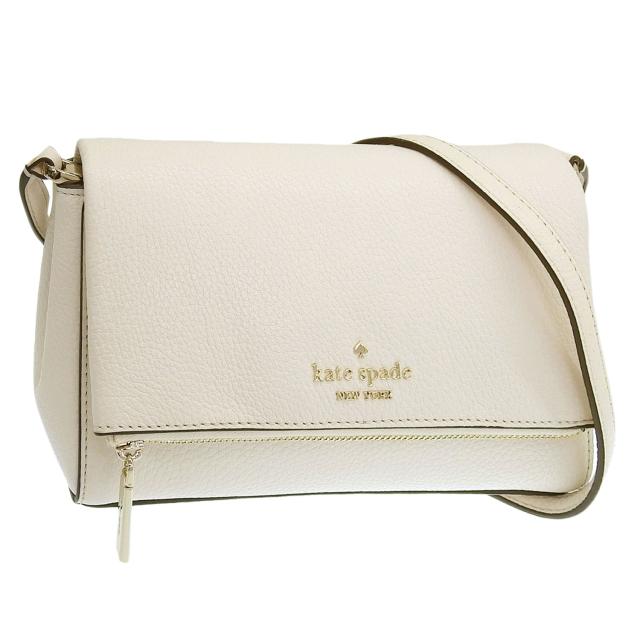 ケイトスペード バッグ レディース ショルダーバッグ アウトレット レザー ホワイト レイラ フラップジップ クロスボディ LEILA FLAP ZIP CB KE487-100 KATE SPADE