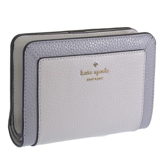 ケイトスペード 財布 レディース 二つ折り財布 アウトレット レザー アイボリー×グレーマルチ レナ カラーブロック ミディアムコンパクトバイフォールドウォレット lena md compbifold KI834-020 KATE SPADE