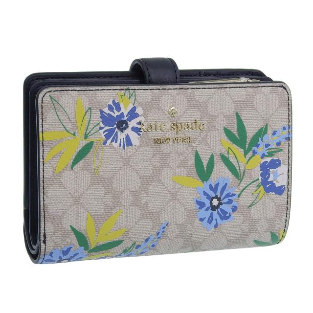 ケイトスペード 財布 レディース 二つ折り財布 アウトレット ベージュマルチ spade fiower spade fiower fe med comp bifld KK912-960 KATE SPADE