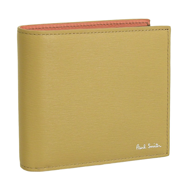ポールスミス 財布 メンズ 二つ折り財布 カウレザー ベージュ M1A4833-ISTRGS-62 PAUL SMITH　一粒万倍日
