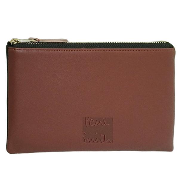 ポールスミス 小物 メンズ ポーチ アウトレット ラムレザー レンガ PSME0140 PAUL SMITH 母の日　土日祝も毎日発送します