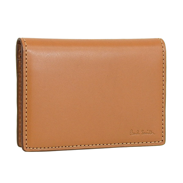 ポールスミス 小物 メンズ レディース カードケース アウトレット レザー キャメル PSMP0095 PAUL SMITH 母の日　土日祝も毎日発送します