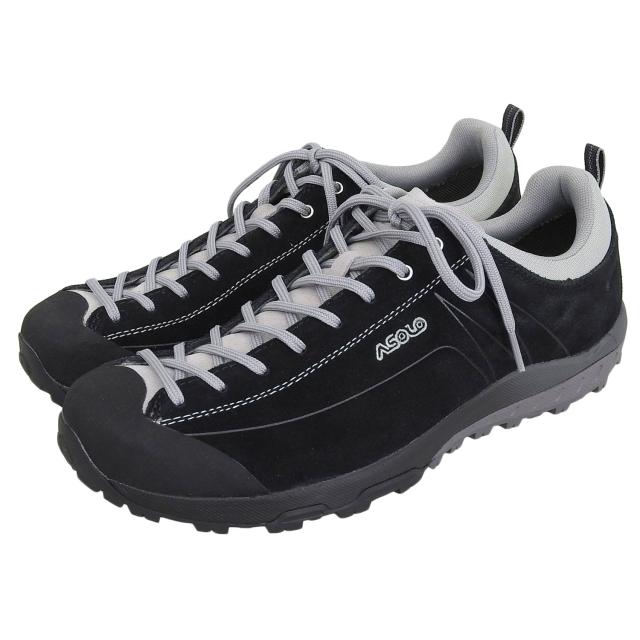 アゾロ 靴 メンズ ハイキングシューズ 27.5cm スエード ブラック×シルバー スペースGV R2751829681BKSV ASOLO