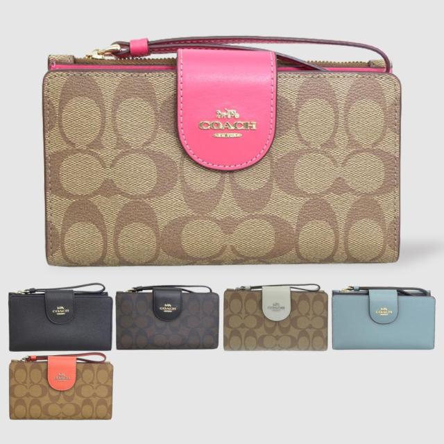 コーチ 財布 レディース 長財布 アウトレット  SIGNATURE COLORBLOCK TECK WALLET C2874SVV7Q COACH　 母の日　土日祝も毎日発送します