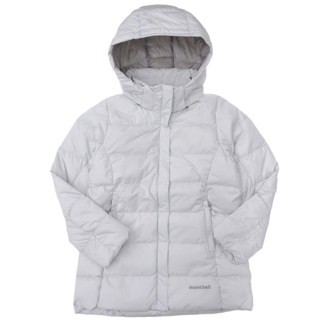 モンベル トラベルダウンパーカ レディース ダウンジャケット Lサイズ ライトグレー RL1101549SVWT mont-bell