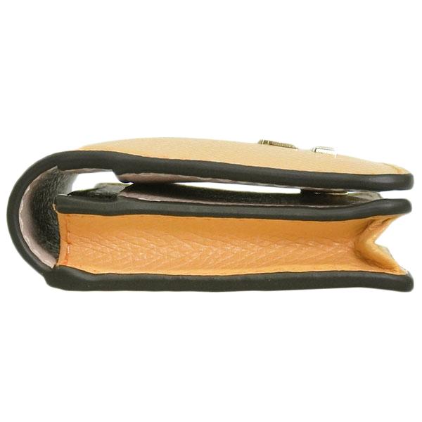 フルラ 名刺入れ レディース カードケース レザー イエロー×ベージュ