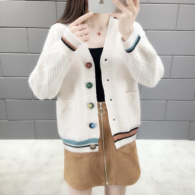 学生風 トップス セーター カーディガン 袖あり 長袖 ケーブルニット ニット かわいい 大人可愛い カジュアル おしゃれ お洒落 大人可愛い 大人女子 こなれ感 ラフ ラブリー キュート ガーリー ルーズ 個性的 秋 冬 10代 20代 30代 レディース 女の子 オフィス 学生 通学