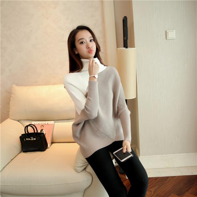 トップス セーター 袖あり 長袖 ボリューム袖 ドルマンスリーブ ハイネック タートルネック 切り替えデザイン ニット かわいい 大人可愛い きれいめ シンプル カジュアル 大人 上品 おしゃれ 大人可愛い 大人女子 こなれ感 ラフ ルーズ エレガント とろみ感 抜け感 秋 冬 10代