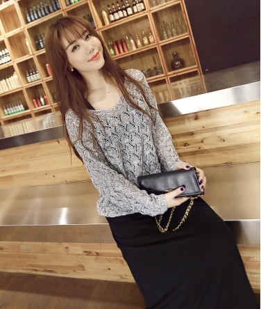 ワンピース＋ニット２点セット セットアップ プルオーバー ワンピース ニットソー セーター ロング ロング丈 マキシ マキシ丈 9分丈 アンクル丈 袖あり 長袖 萌袖 Uネック ラウンドネック セミフレア レース ポケット 編み込み 透け感 上下セット 2点セット ツーピース お得