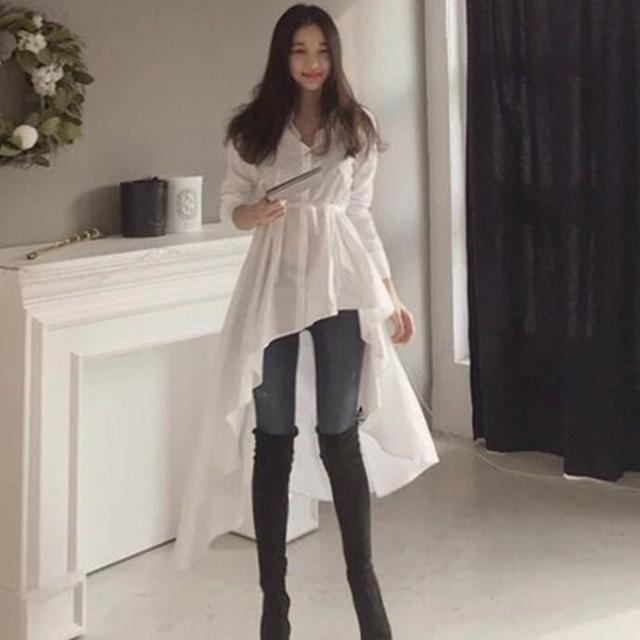 ワンピース シャツ 袖あり 襟なし セミフレア 前開き かわいい 大人可愛い きれいめ シンプル カジュアル 上品 おしゃれ お洒落 かっこいい こなれ感 ラフ メンズライク マニッシュ ボーイッシュ スポーティー ラブリー キュート 個性的 クール 主役級 存在感 とろみ感 抜け感