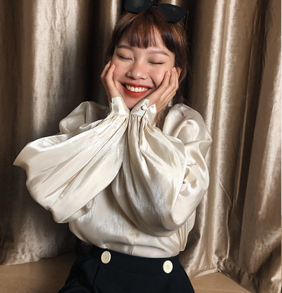 トップス シャツ ブラウス 袖あり 7分袖 七分袖 ハイネック 襟なし かわいい 大人可愛い きれいめ シンプル カジュアル 大人 上品 おしゃれ お洒落 かっこいい こなれ感 ラフ ラブリー キュート 個性的 主役級 存在感 とろみ感 抜け感 春 夏 10代 20代 30代 40代 50代 60代