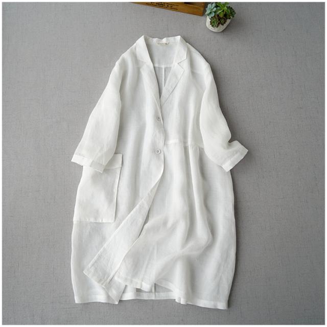 サマージャケット ロングカーディガン アウター カーディガン ジャケット チェスターコート ロング ロング丈 袖あり 七分袖 ドロップショルダー Vネック 襟付き ワイド リネン かわいい 大人可愛い きれいめ シンプル カジュアル 大人 上品 おしゃれ 大人女子 こなれ感 ラフ