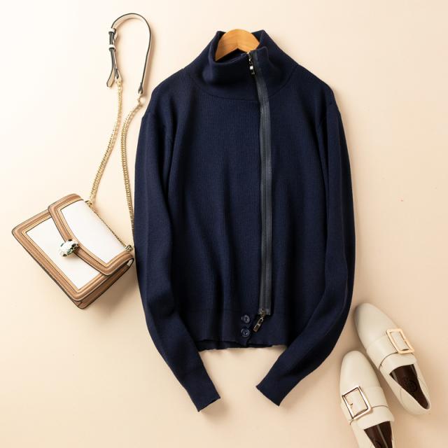 トップス セーター 袖あり 長袖 ハイネック タートルネック ファスナー 2way 3way ニット かわいい 大人可愛い きれいめ シンプル カジュアル 大人 上品 おしゃれ かっこいい 大人女子 こなれ感 ラフ マニッシュ ルーズ 個性的 モード系 モダン 無地 秋 冬 10代 20代 30代