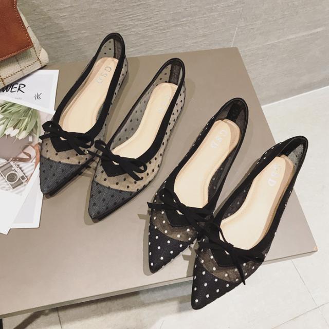 ポインテッドトゥ シースルー パンプス レディースシューズ レディースパンプス ポインテッドトゥパンプス 1cmヒール レース リボン 異素材MIX ドッキング かわいい 大人可愛い きれいめ カジュアル 上品 おしゃれ ラブリー キュート ガーリー 大人っぽい 女っぽ モード系