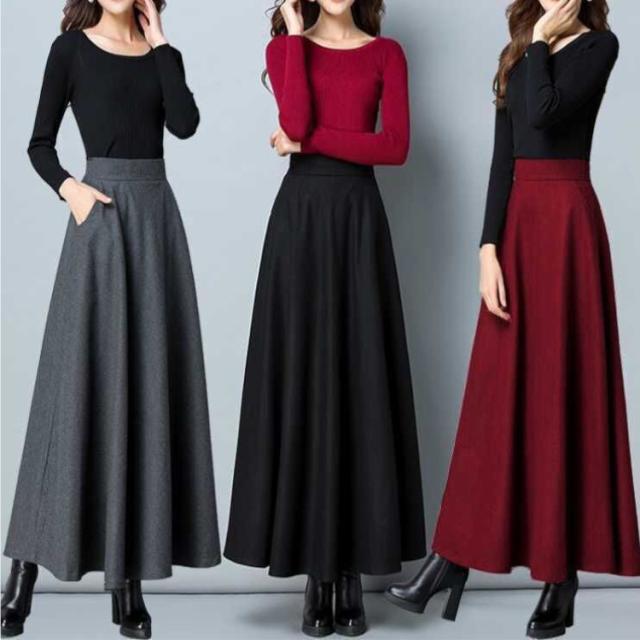 ロングスカート スカート ボトムス ロング丈 フレア Aライン ハイウエスト かわいい 大人可愛い きれいめ シンプル カジュアル 大人 上品 おしゃれ レトロ ラブリー クール エレガント フォーマル 無地 花柄 秋 冬 10代 20代 30代 40代 オフィス ビジネス OL 通勤 学生 通学