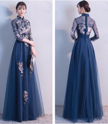 チャイナ服 マオカラー 刺繍 ドレス パーティードレス パーティドレス