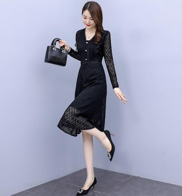 レースドレス ワンピース スカート ハイエンド ボトリングミッド