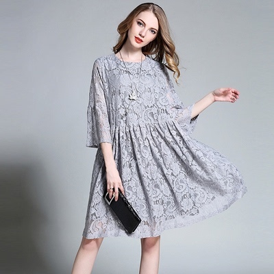 ドレス フォーマル ワンピース 膝丈 ひざ丈 袖あり 7分袖 七分袖 レース かわいい 大人可愛い きれいめ シンプル カジュアル 大人 上品 おしゃれ お洒落 アジアン エスニック エキゾチック 大人可愛い 大人女子 ラフ キュート ガーリー ルーズ 個性的 主役級 とろみ感 抜け感