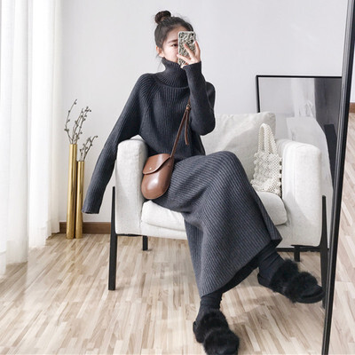 ニットワンピース タイトワンピース ワンピース ロング ロング丈 袖あり 長袖 ハイネック タートルネック 襟なし スリム タイト 細身 ストレート Iライン ファスナー リブ リブニット 伸縮性 ニット かわいい 大人可愛い きれいめ シンプル カジュアル 大人 おしゃれ 大人女子