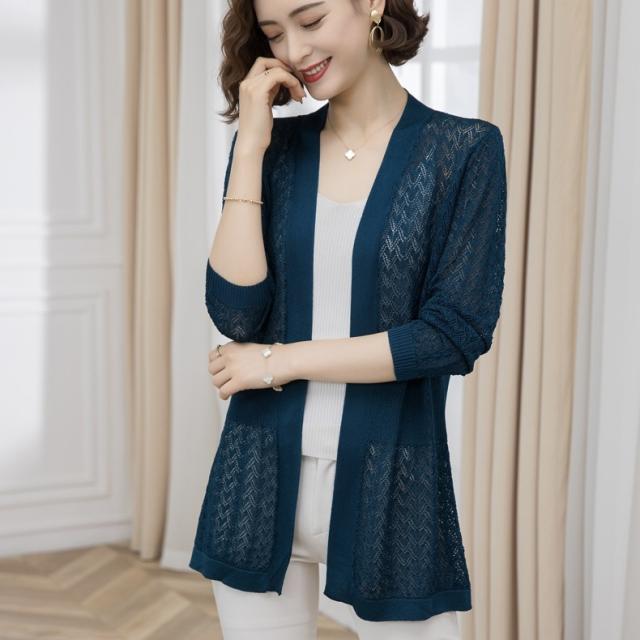 トップス カーディガン 袖あり 長袖 襟なし スリム 細身 レース 前開き 透け感 シースルー ニット かわいい 大人可愛い きれいめ シンプル カジュアル 大人 上品 おしゃれ 大人女子 こなれ感 ラフ 個性的 クール モード系 セクシー エレガント モダン 存在感 抜け感 春 秋