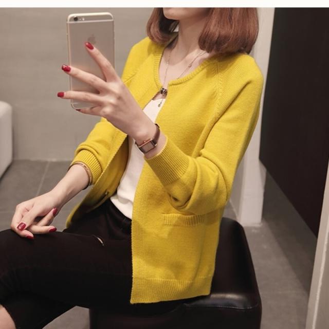 ニットカーディガン ポケット付き ショート丈 日焼け防止 上着 襟なし 長袖 前開き 春 秋 かわいい 大人可愛い きれいめ シンプル カジュアル 大人 上品 おしゃれ お洒落 大人可愛い 大人女子 こなれ感 ラフ ラブリー キュート ガーリー ゆったり モード系 エレガント モダン