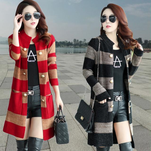 ボーダーロングトップス セーター カーディガン 長袖 襟なし 前開き ニット かわいい 大人可愛い きれいめ 個性的 カジュアル 大人 上品 おしゃれ お洒落 大人可愛い 大人女子 こなれ感 ラフ 個性的 主役級 とろみ感 抜け感 春 秋 冬 オールシーズン シーズンレス 誕生日 10代