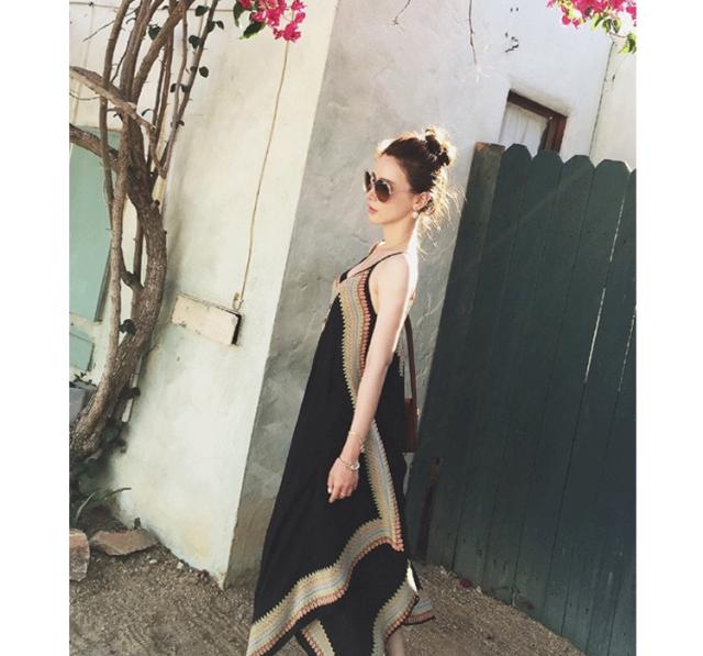 深Vネック キャミソール ワンピース キャミワンピ 膝下 ロング ロング