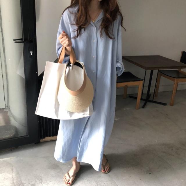 ワンピース シャツワンピース ロング丈 長袖 襟付き セミフレア ストレート フリル ウエストリボン かわいい 大人可愛い きれいめ シンプル カジュアル 大人 上品 おしゃれ お洒落 大人可愛い 大人女子 こなれ感 ガーリー エレガント 主役級 存在感 フォーマル 無地 春 夏 秋