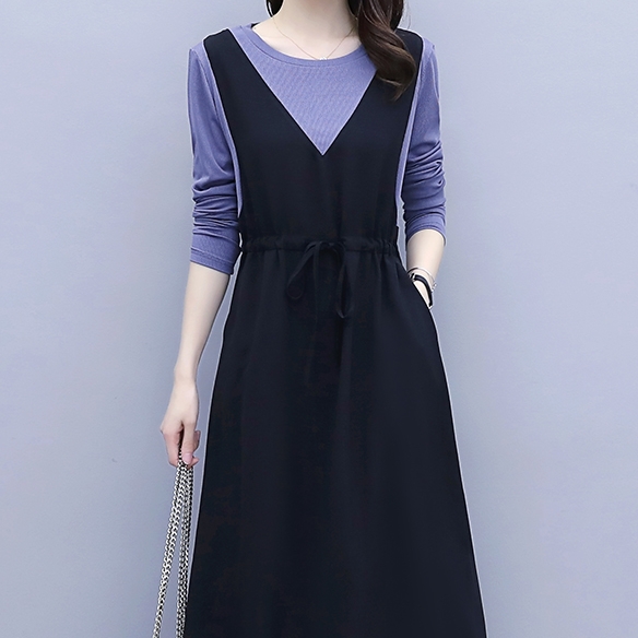 ロング丈 ジャンパースカート ワンピース 膝下 ロング 袖なし ノースリーブ Vネック フレア Aライン リボン ウエストリボン バックスリット ポケット かわいい 大人可愛い きれいめ シンプル カジュアル 大人 上品 おしゃれ 大人女子 こなれ感 ラブリー モード系 エレガント