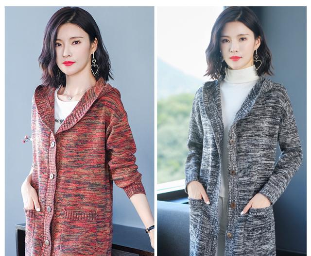 トップス カーディガン ロング ロング丈 袖あり 長袖 萌袖 襟なし フード付き 前開き ニット 厚手 かわいい 大人可愛い きれいめ シンプル カジュアル 大人 上品 おしゃれ 大人女子 こなれ感 ラフ ルーズ 個性的 クール モード系 エレガント モダン 主役級 存在感 秋 冬 10代