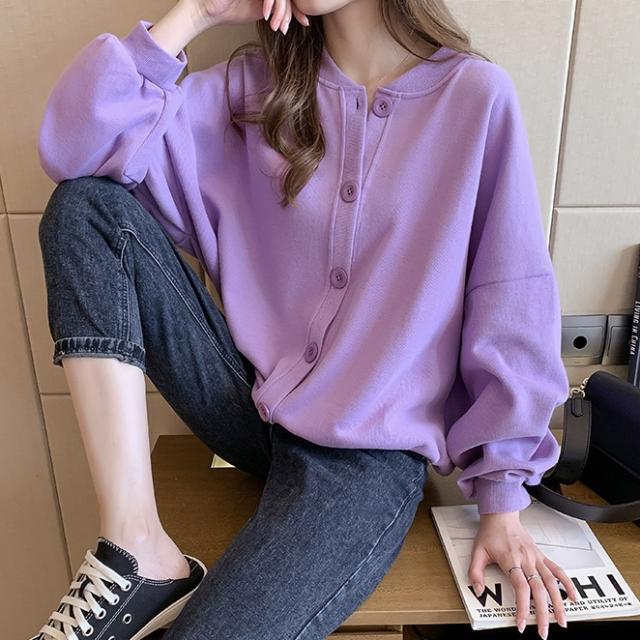 トップス カーディガン ミディアム丈 袖あり 長袖 ラウンドネック 襟なし スタンドカラー 前開き かわいい 大人可愛い シンプル カジュアル おしゃれ お洒落 アジアン エスニック エキゾチック ルーズ 無地 春 秋 20代 30代 レディース 女性用 通勤 デート お出かけ