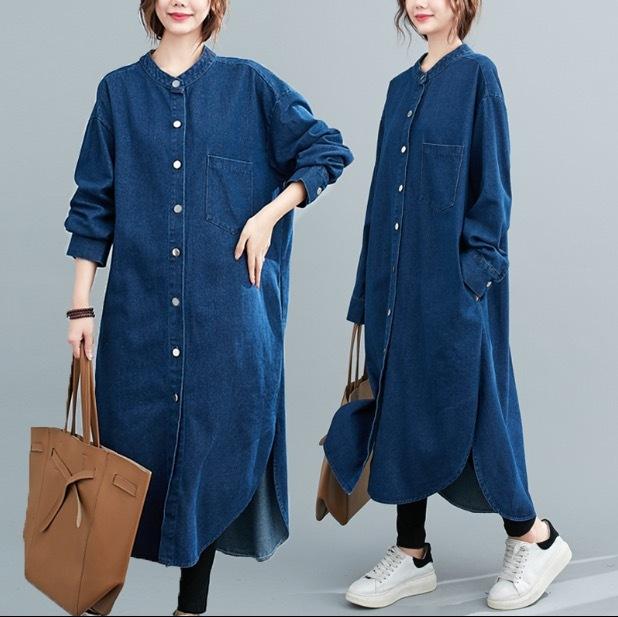 ワンピース デート シャツワンピース フレアワンピース デニムワンピース ワンピドレス 膝下 ミモレ ミモレ丈 ロング ロング丈 ミディアム丈 袖あり 長袖 ボリューム袖 フレアスリーブ 萌袖 スタンドカラー フレア セミフレア 細身 ストレート Aライン Iライン スマート