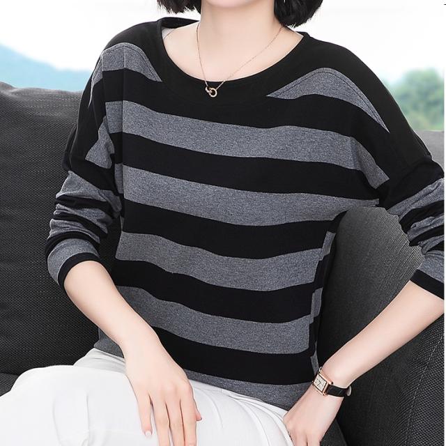 太ボーダー カットソー トップス Tシャツ ニットソー 袖あり 長袖 Uネック ラウンドネック クルーネック 襟なし 綿 かわいい 大人可愛い きれいめ カジュアル 大人 上品 おしゃれ かっこいい 大人女子 こなれ感 ラブリー キュート クール モード系 モダン 抜け感 柄 ボーダー