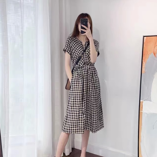 ワンピース ワンピドレス ロング ロング丈 袖あり 半袖 ラウンドネック 襟なし スタンドカラー セミフレア Aライン リボン ウエストリボン ポケット ハイウエスト かわいい 大人可愛い シンプル カジュアル 大人 おしゃれ お洒落 レトロ アジアン エスニック エキゾチック