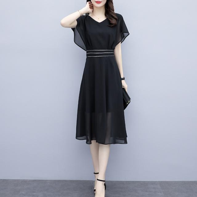 ドレス パーティードレス 演奏会ドレス ステージドレス フォーマルドレス ロング ロング丈 袖あり 半袖 フレアスリーブ Vネック 襟なし Aライン シフォン ファスナー ハイウエスト かわいい 大人可愛い きれいめ 上品 おしゃれ アジアン エスニック エキゾチック エレガント