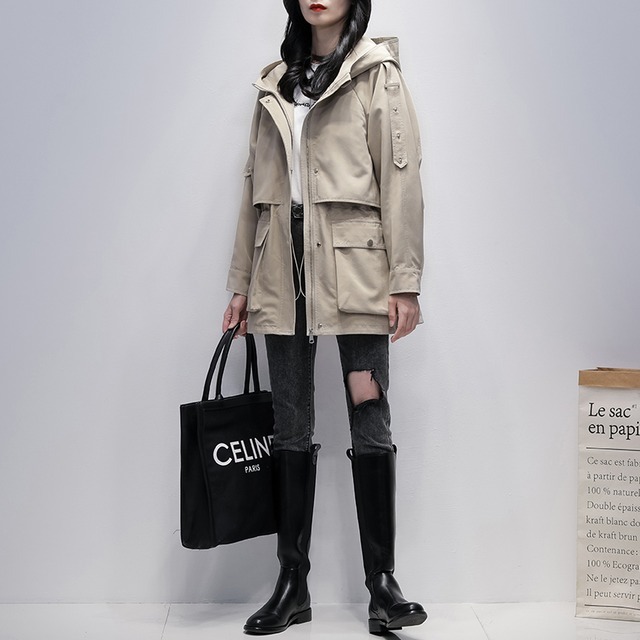 アウター 上着 コート ウインドブレーカー ジャケット 袖あり 長袖 襟なし 前開き ジッパー フード付き 大人可愛い きれいめ シンプル カジュアル 大人 おしゃれ 大人女子 こなれ感 ラフ マニッシュ スポーティー ルーズ 定番 クール 春 秋 冬 シーズンレス 10代 20代 30代