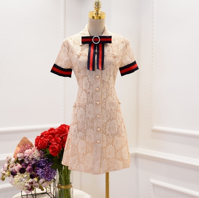 ミニシャツワンピース Aラインワンピース ワンピドレス ミニ 膝上 袖あり 半袖 襟付き フレア Aライン ウエストマーク ハイウエスト レース かわいい きれいめ シンプル カジュアル 大人 上品 おしゃれ お洒落 レトロ 大人可愛い 大人女子 こなれ感 ラフ ガーリー エレガント