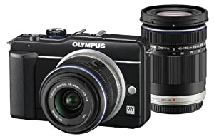 OLYMPUS ミラーレス一眼 E-PL1s ダブルズームキット ブラック E-PL1s TKIT BLK(中古品)