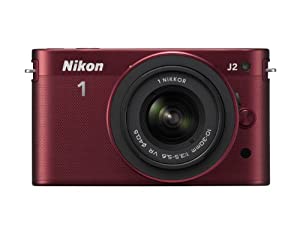 Nikon ミラーレス一眼カメラ Nikon 1 (ニコンワン) J2 標準ズームレンズキット レッド N1J2HLKRD(中古品)