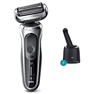 【新密着シリーズ7】ブラウン メンズ電気シェーバー 新シリーズ7 /シルバー/洗浄器付きモデル 70-S7000cc 360°密着システム 自