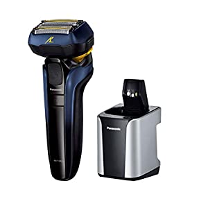 パナソニック ラムダッシュ リニア メンズシェーバー 5枚刃 お風呂剃り可 青 ES-CLV7T-A(中古品)