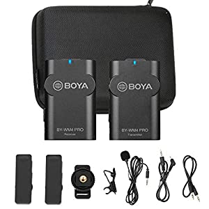 BOYA BY-WM4 Pro K1 2.4Gワイヤレスマイクシステム（1個送信機+ 1個受信機）付き デジタル一眼レフカメラ用 ビデオカメラ用 スマ