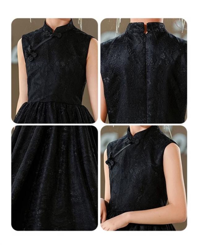 ピアノ発表会 キッズドレス 子供 女の子 ブラック ワインレッド 発表会