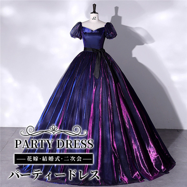 ロングドレス 演奏会 ピアノ 発表会 ビッグカラー ファスナー フェミニン 小さいサイズ 袖付き 袖あり 大人 母親 結婚式 体型カバー 謝恩会 卒業式 花嫁 誕生日会 ステージ 20代 30代 40代 黒 ブラック パープル da624g4g4zr