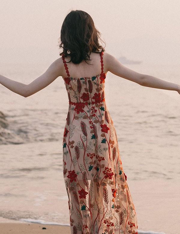 レビュー投稿で+5%還元】夏ワンピ 花柄 キャミソール ミモレ丈 夏 春