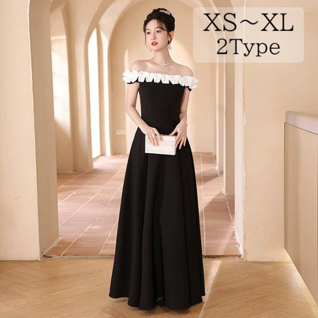 ドレス レディース ロング丈 ミモレ丈 ピアノ 発表会 パーティードレス 結婚式 ワンピース イブニングドレス フォーマル 大人 ドレス エレガント お呼ばれ 二次会 披露宴 演奏会 忘年会 司会ドレス 大きいサイズ ブラック dd030lclcm6