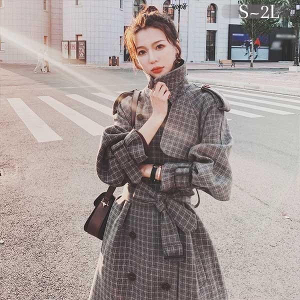 レビュー投稿で+5%還元】チェスターコート チェック柄 レディース