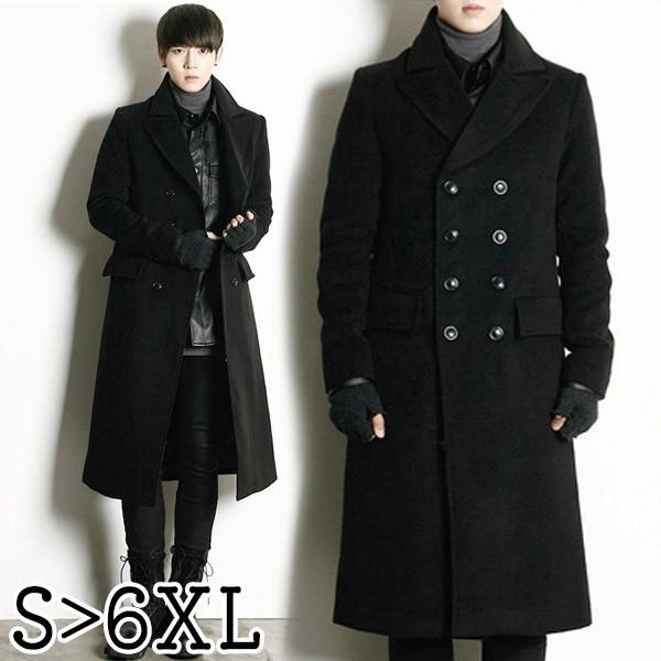 ポリエステル混ウールコート メンズ ロング チェスターコート ビジネス 暖かい 大きいサイズ ロングコート アウター メンズファッション 春 秋冬 ブラック グレー
