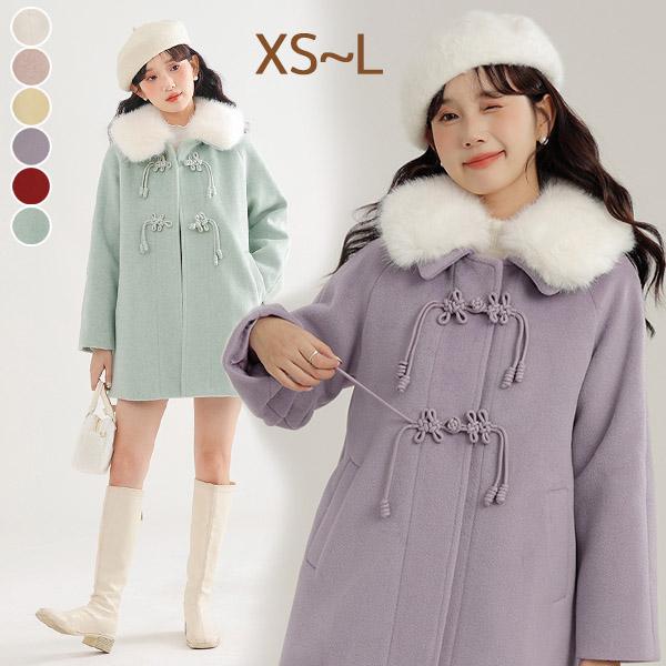 【レビュー投稿で+5%還元】ショートコート 可愛い 冬服 ステンカラーコート レディース ジャケット お嬢さん ロリータコート ロリータアウター 小柄 学生 通学 通勤 女の子 長袖 袖あり 秋 冬 衣装 防寒 寒さ対策 秋冬 ベルト付き イエロー XS S M L